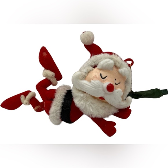 Vintage | Holiday | Felted Vintage Christmas Decor Santa Resting On ...